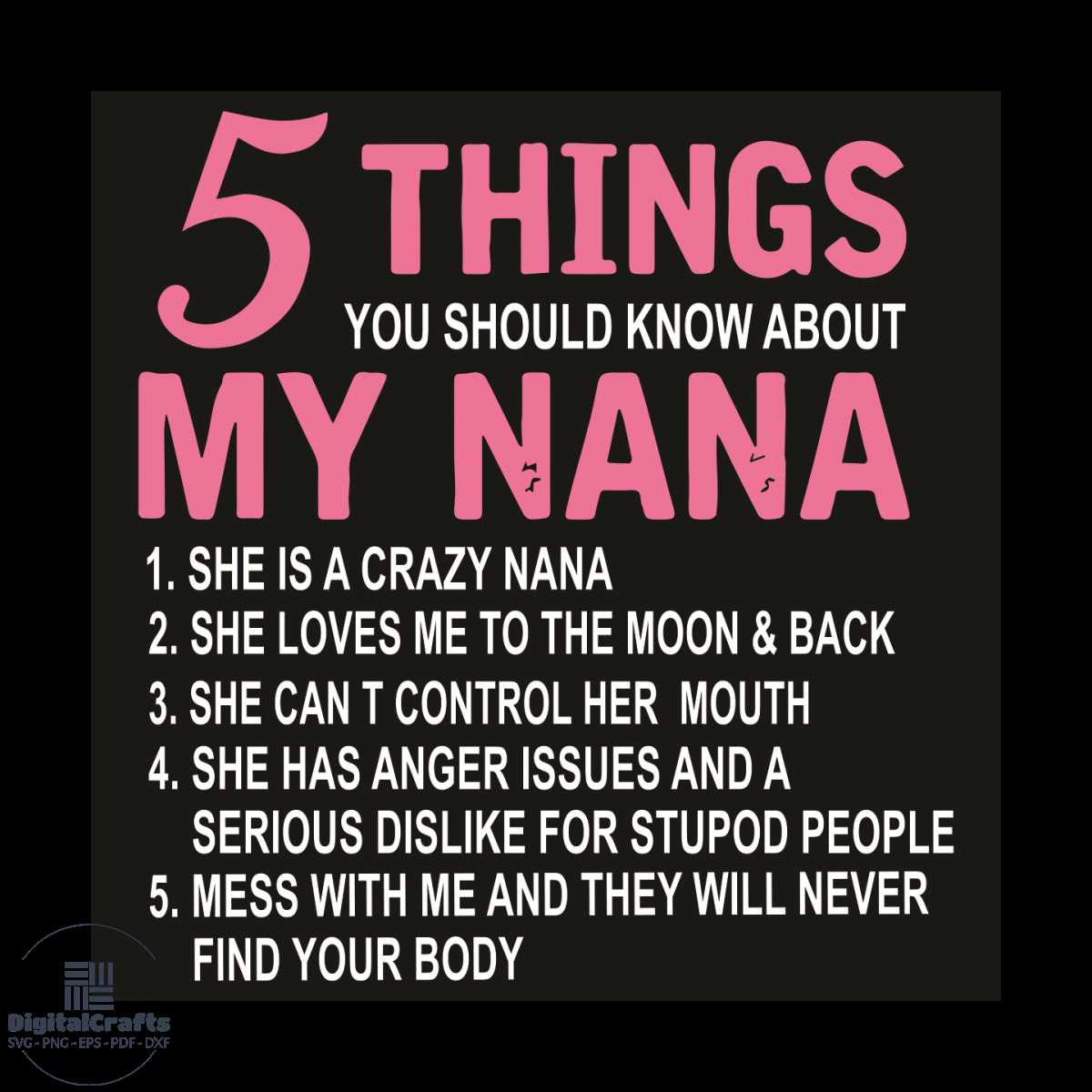 5 Things You Should Know About My Nana Svg, Trending Svg, 5 - Inspire ...