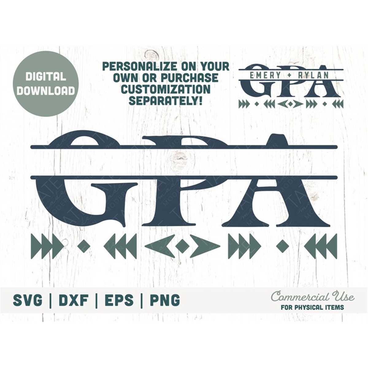 GPA Split Monogram Boho SVG cut file - Boho Personalized Gra | Inspire ...