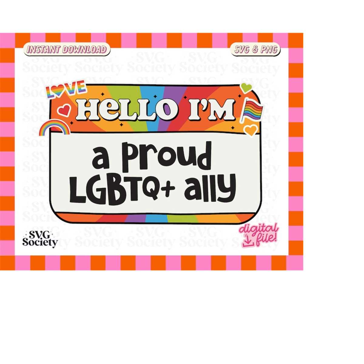 Proud Ally Svg Png Pride Svg Lgbt Ally Svg Gay Pride Svg Inspire Uplift