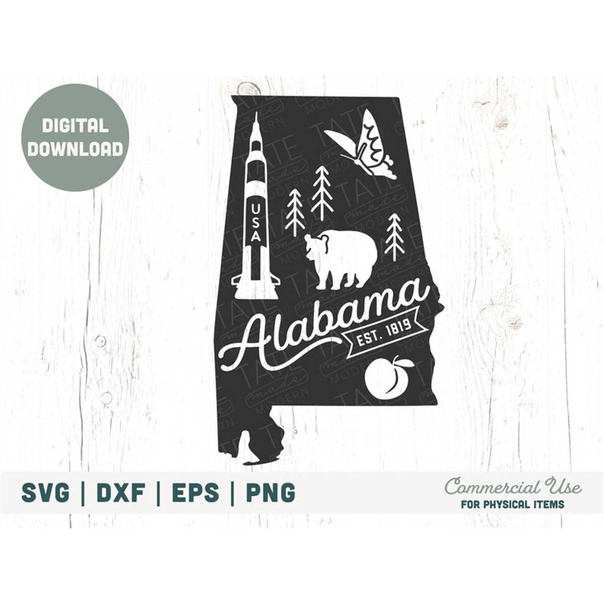 Vintage Alabama SVG cut file - Alabama home svg, Alabama Roc | Inspire ...