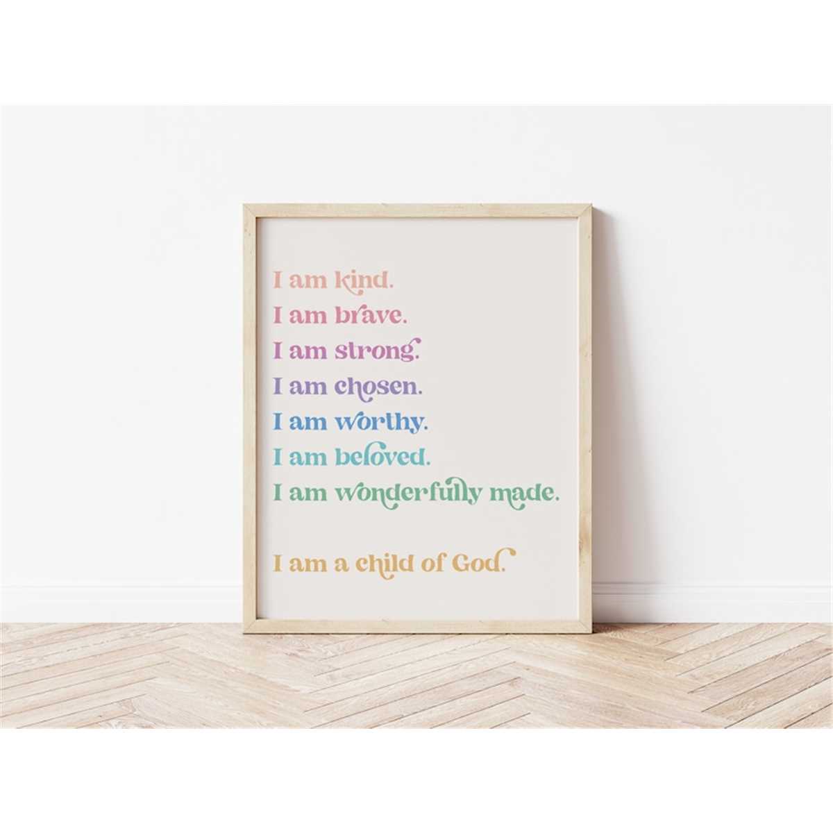 Child of God Printable Art, Boho Rainbow Pastel Christian af | Inspire ...