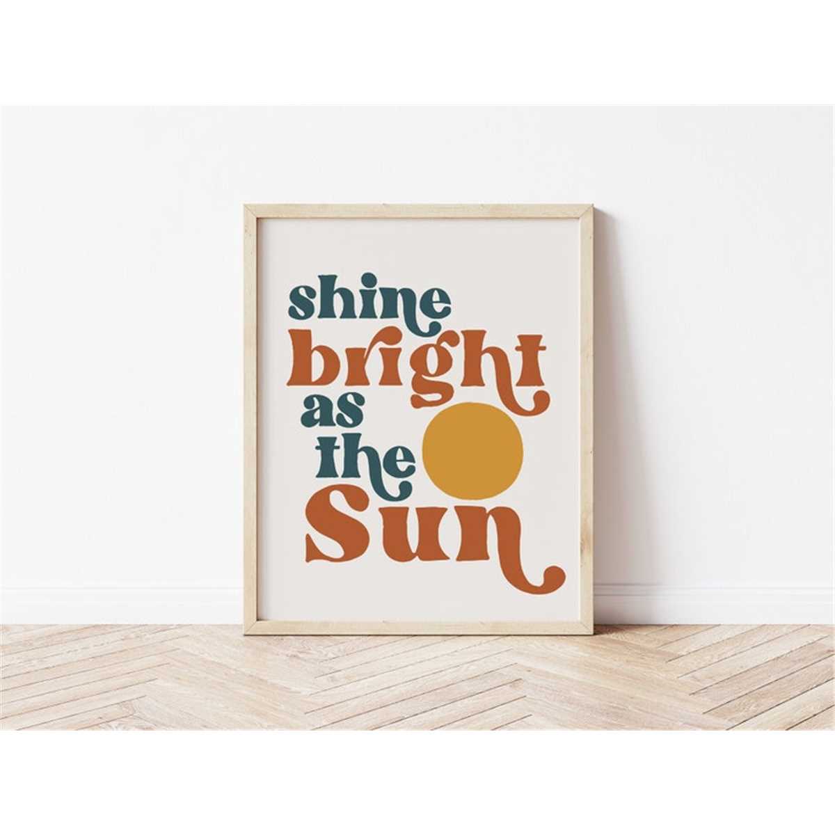 Shine bright as the Sun Printable Art, Retro Boho Vintage Mo | Inspire ...