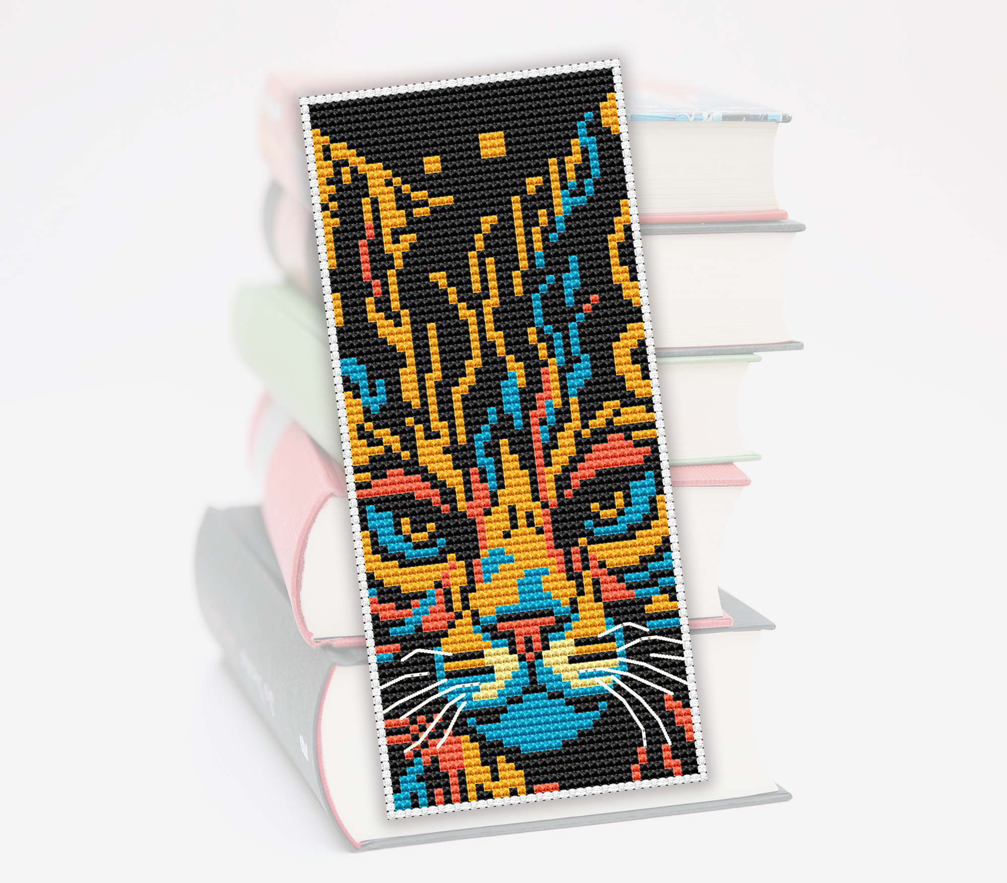 Cross stitch bookmark pattern Cat, Counted cross stitch | Inspire Uplift
