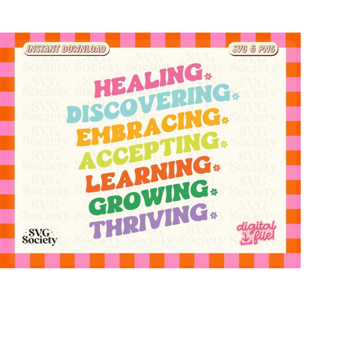 Healing To Thriving SVG PNG File, Mental Health Svg, Cute & | Inspire ...