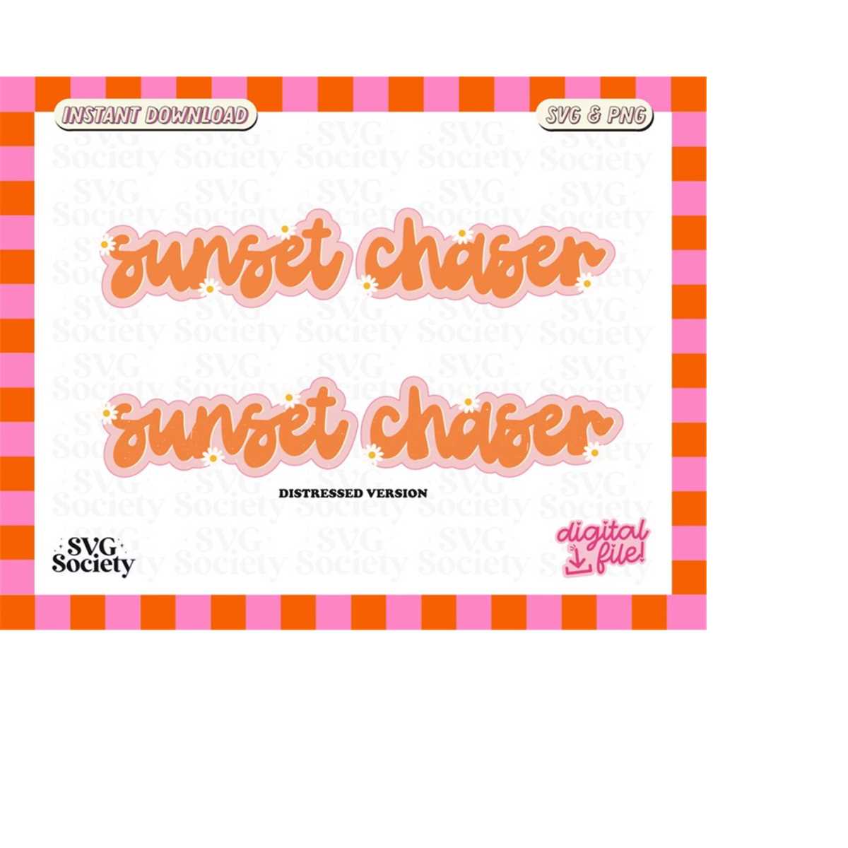 Sunset Chaser SVG PNG, Trendy and Cute Summer Aesthetic Desi | Inspire ...