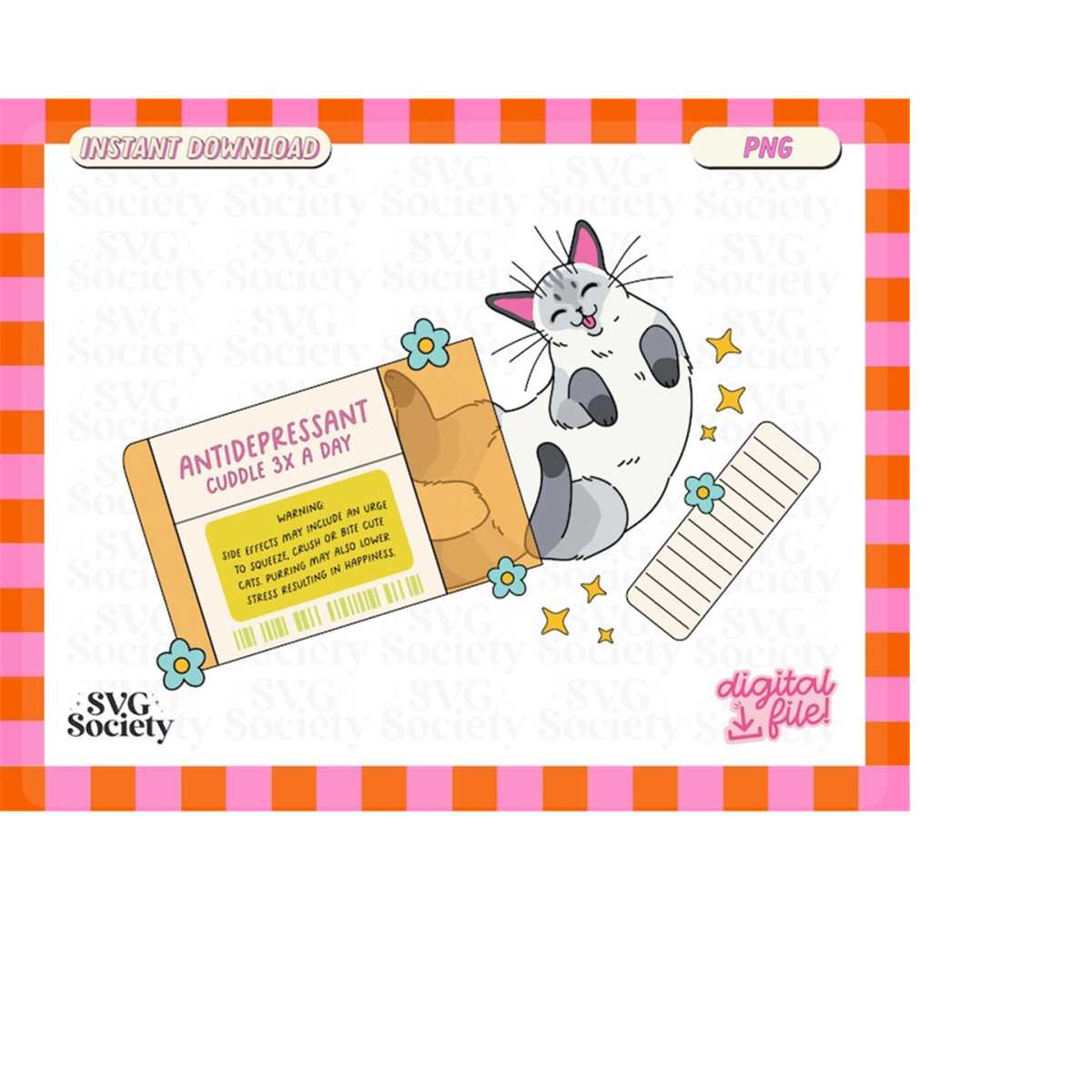 Cat Antidepressant PNG, Cute Mental Health Png, Design for S | Inspire ...