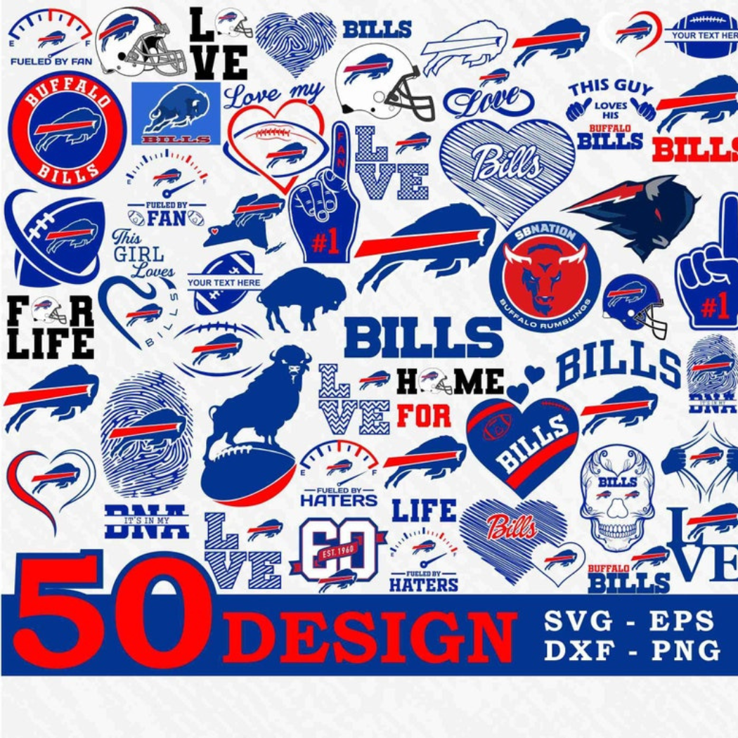 Buffalo Bills 50 designs NFL SVG Bundle Package designs and | Inspire ...