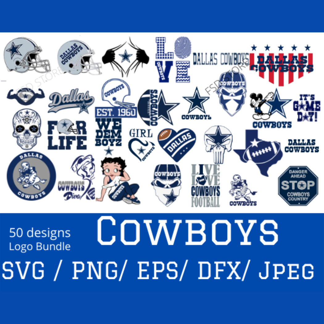 Dallas Cowboys 50 designs NFL SVG Bundle Package designs and | Inspire ...