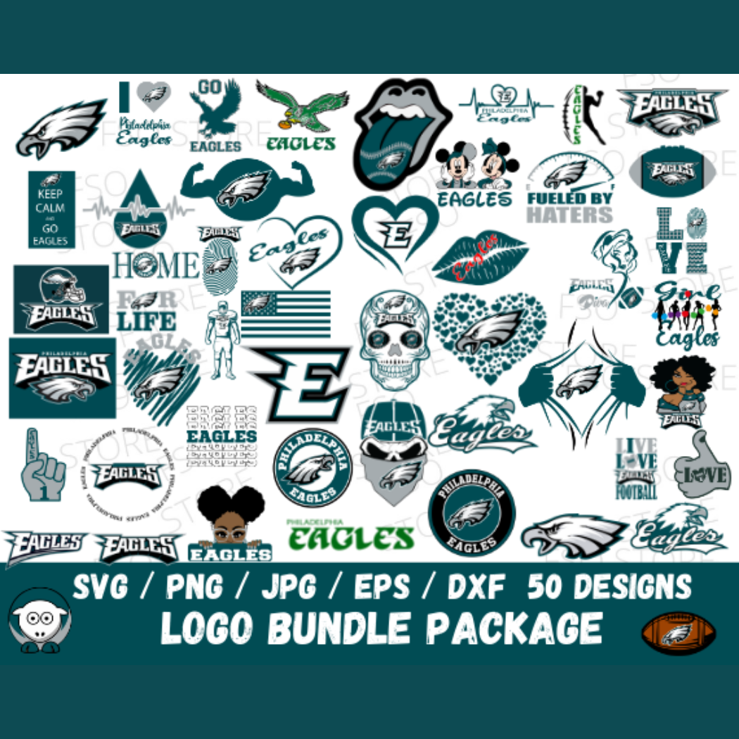 Philadelphia Eagles 50 designs NFL SVG Bundle Package design | Inspire ...