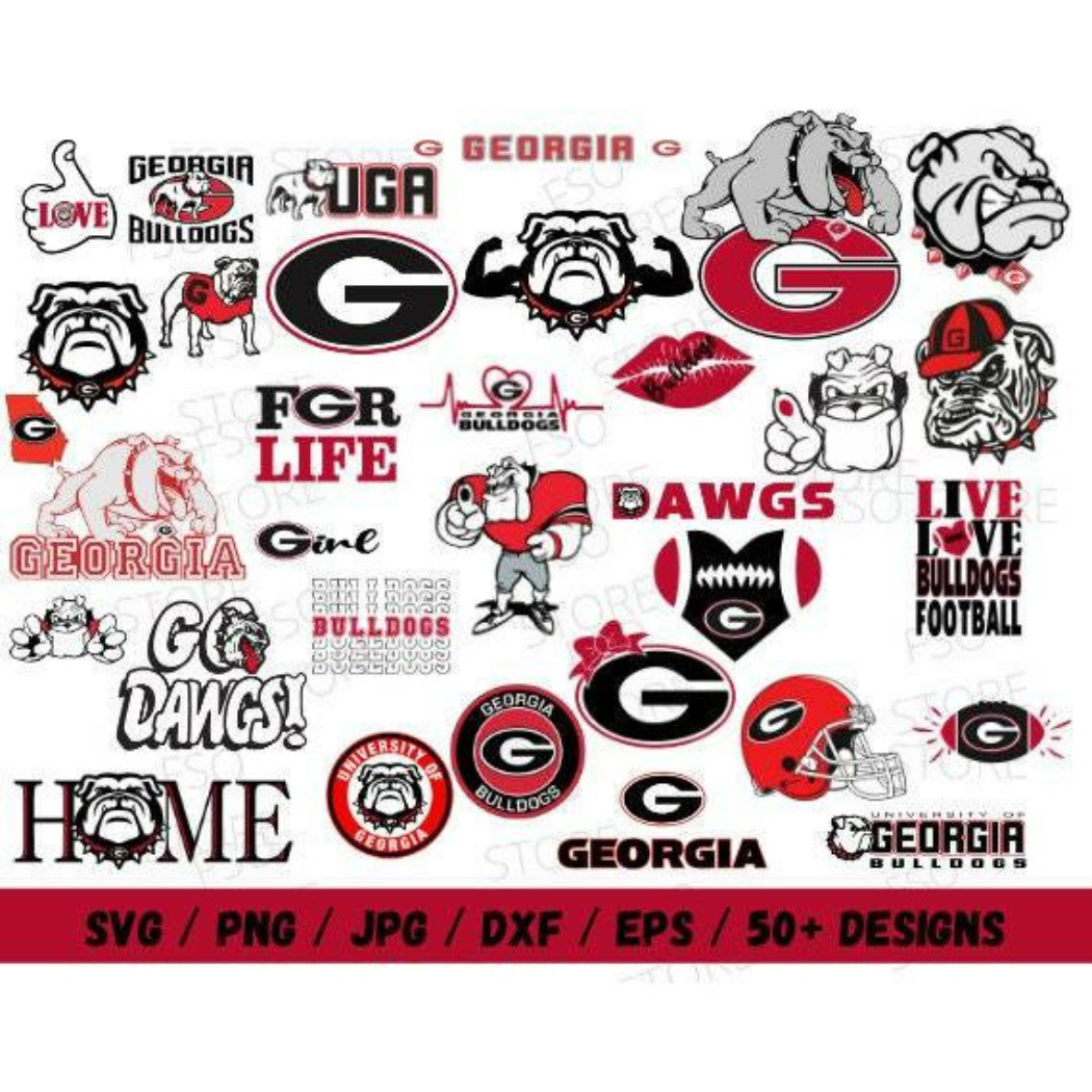 Georgia Bulldogs 50 designs NFL SVG Bundle Package designs a | Inspire ...