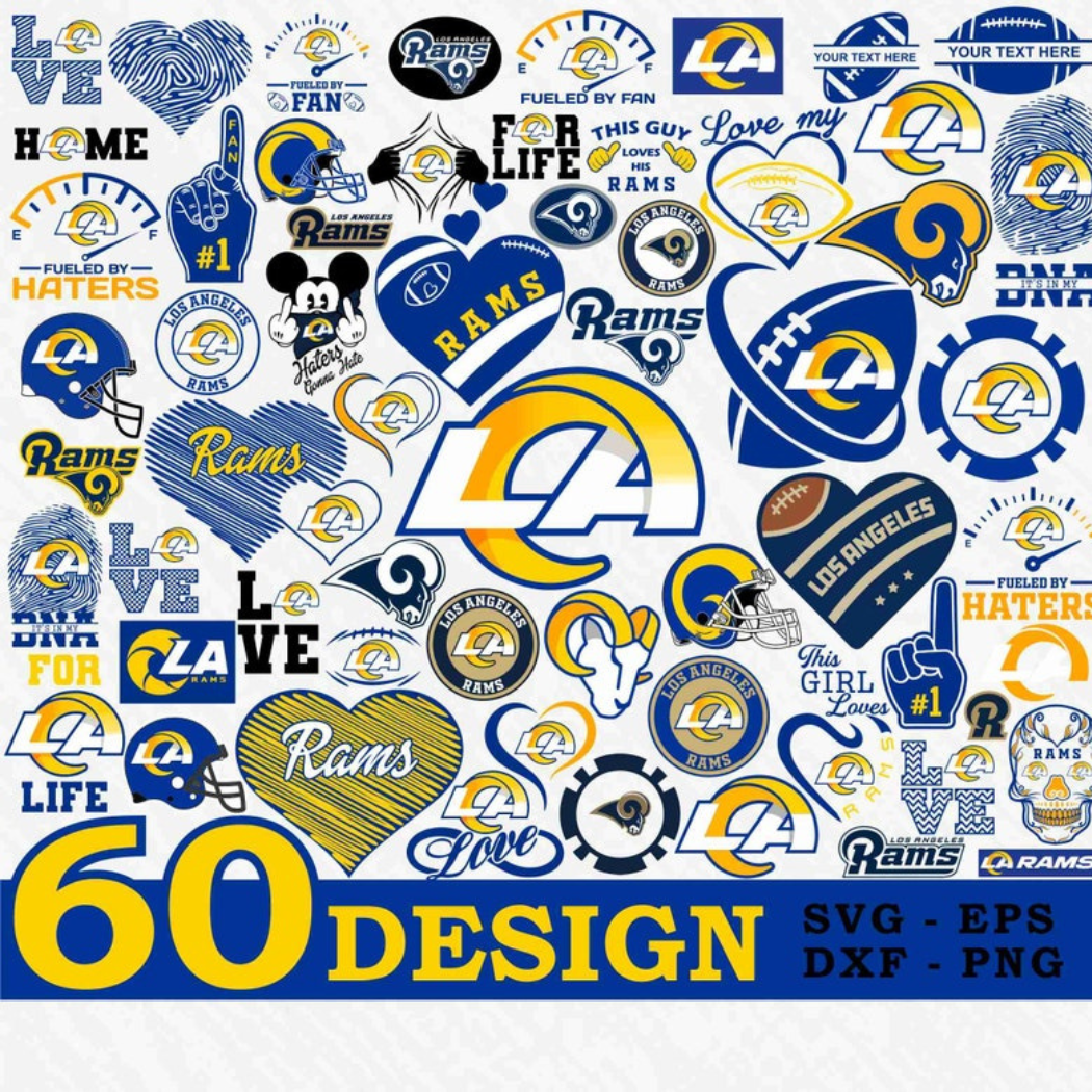 Los Angeles Rams 50 designs NFL SVG Bundle Package designs a | Inspire ...