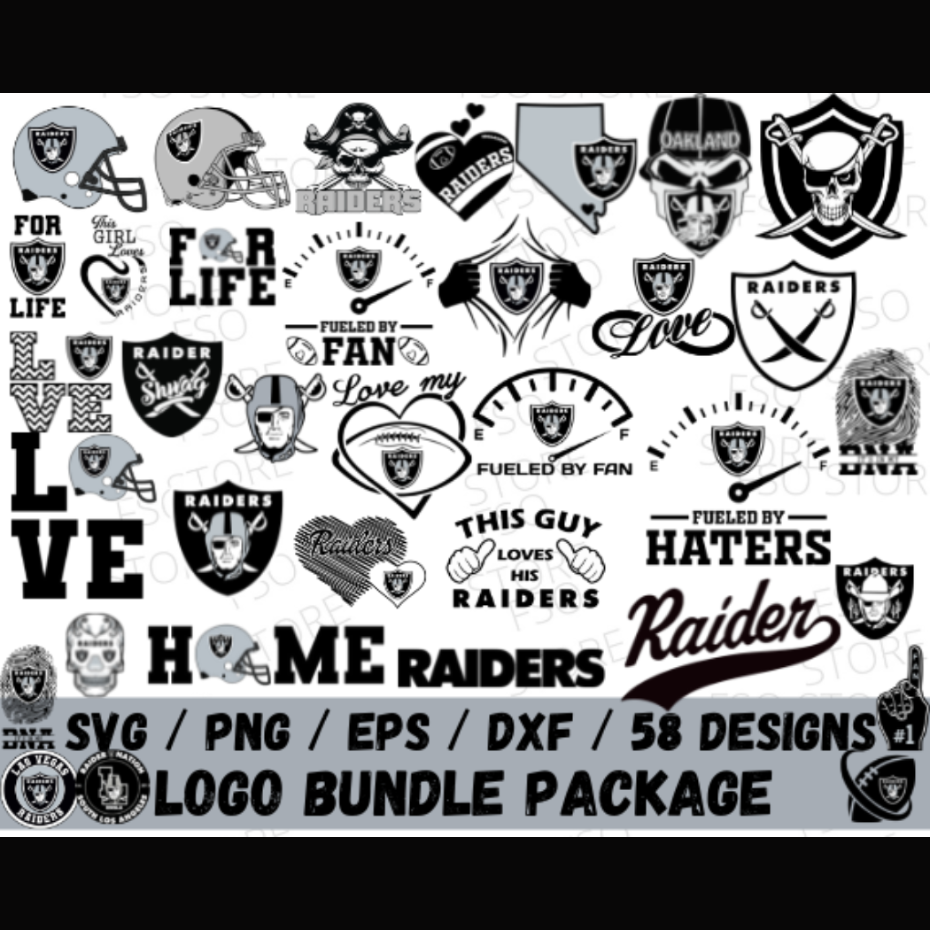 Las Vegas Raiders 58 designs NFL SVG Bundle Package designs | Inspire ...