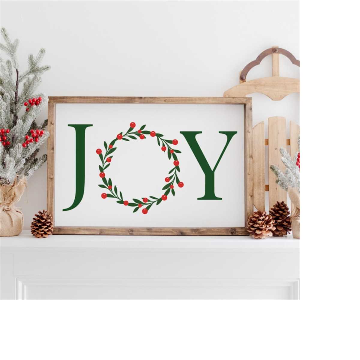Joy Wreath SVG, Cricut sign svg, Christmas svg, Winter svg, - Inspire ...
