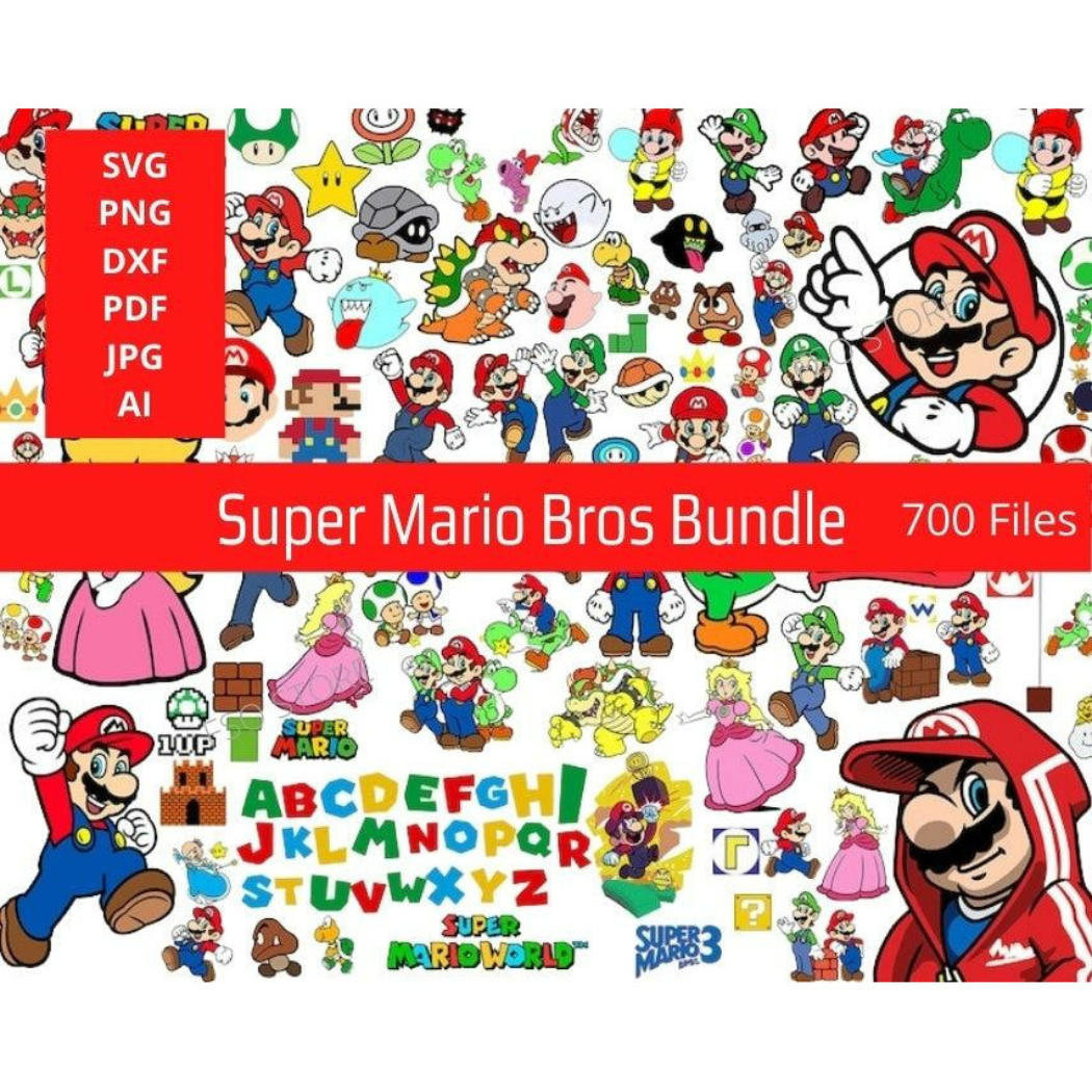 700 Super Mario Best Collection Super Mario svg Bundle packa | Inspire ...