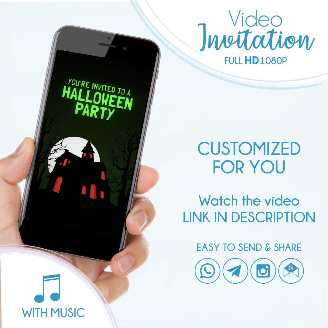 Halloween Party Video Invitation, Digital Halloween Invite | Inspire Uplift