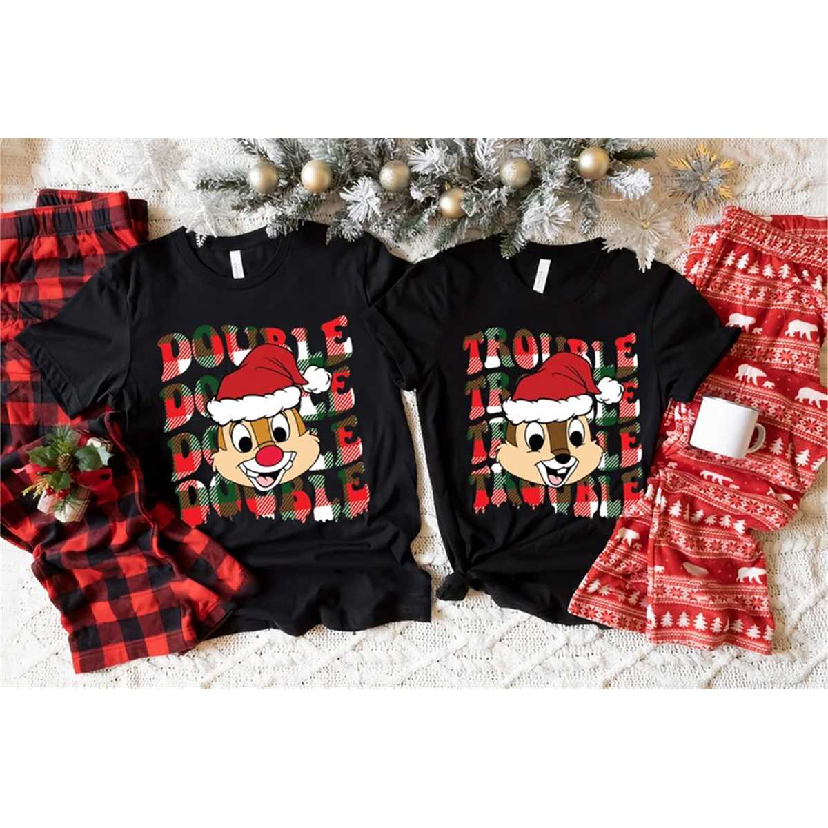 Double Trouble Christmas, Chip and Dale Christmas Shirt, Cou | Inspire ...