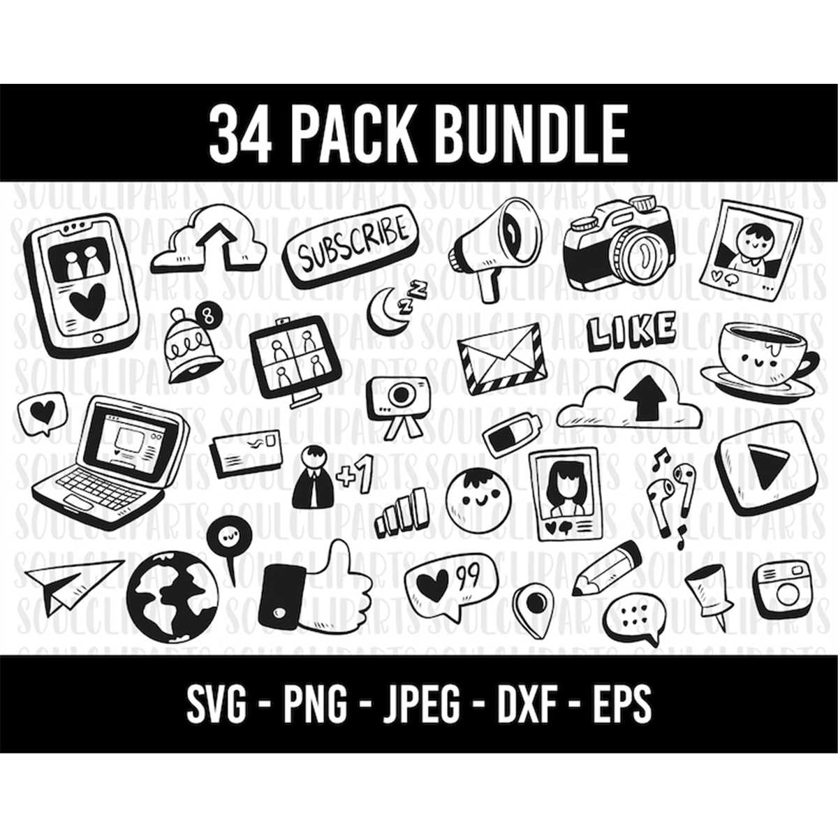 COD284- Social Media Content Creator Icons 25 SVG/Facebook / | Inspire ...