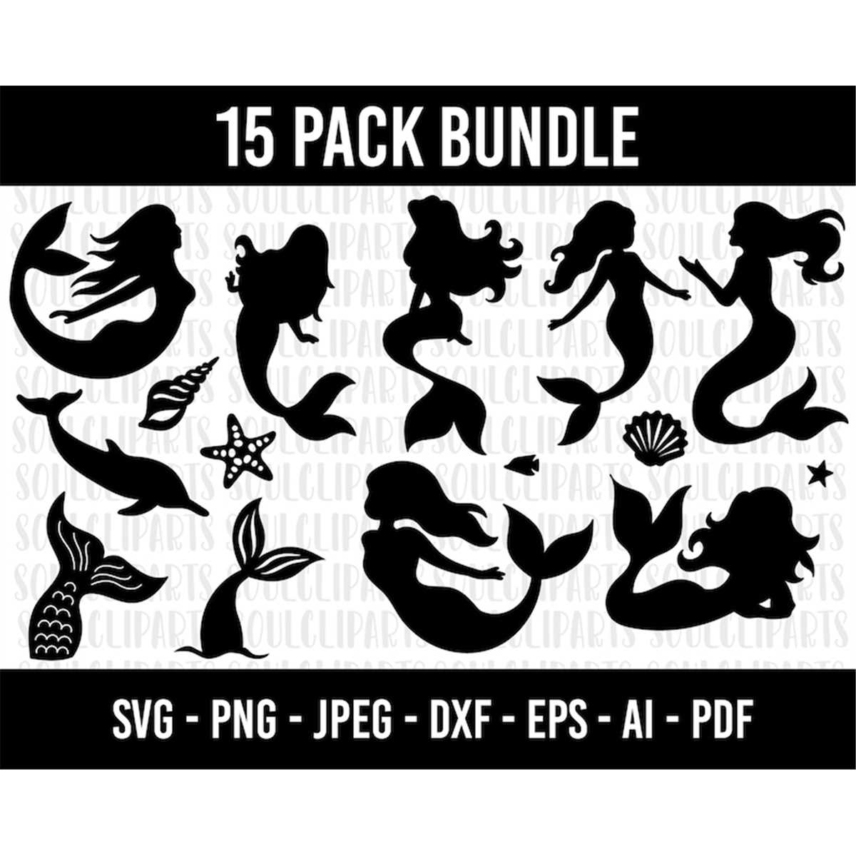 COD106-Mermaid SVG /DXF/ Mermaid Tail Starfish Summer Beach | Inspire ...