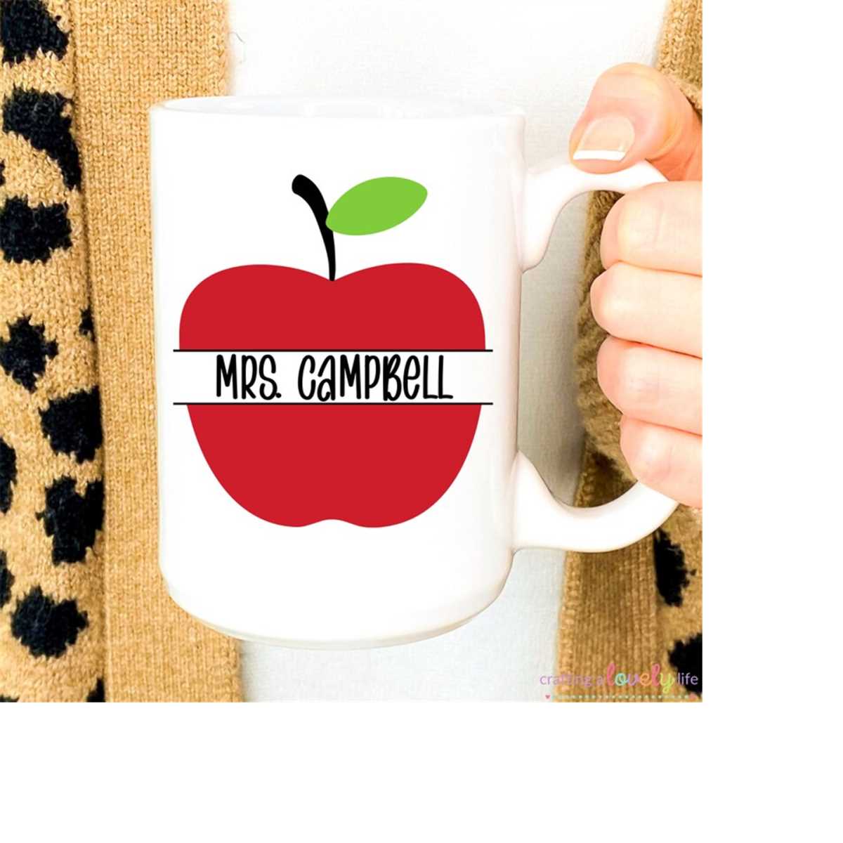 Apple Name Frame SVG, Teacher Apple SVG, Apple Monogram Fram - Inspire ...