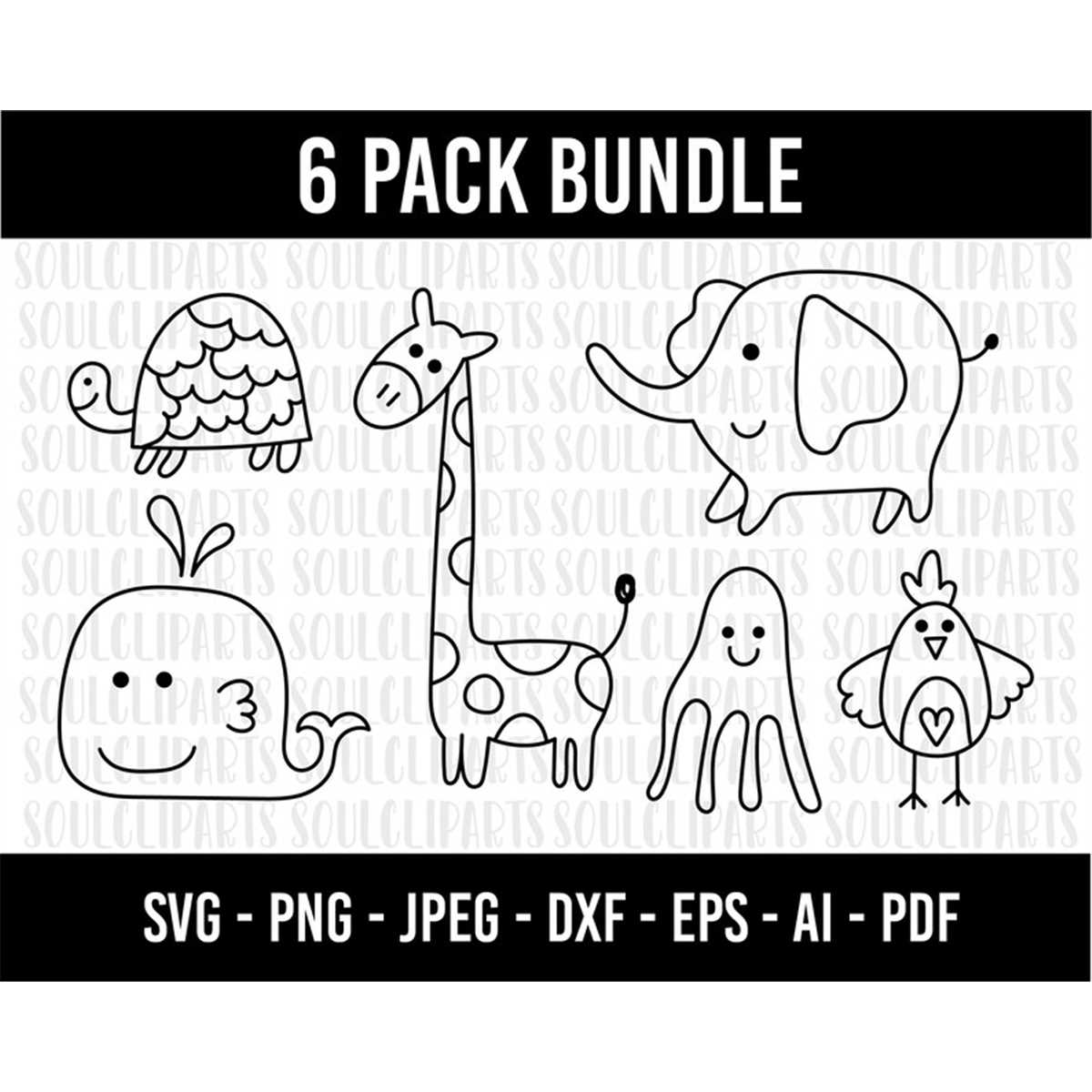 COD849- Animal Bundle SVG, Animal hand drawn svg, Jungle svg | Inspire ...
