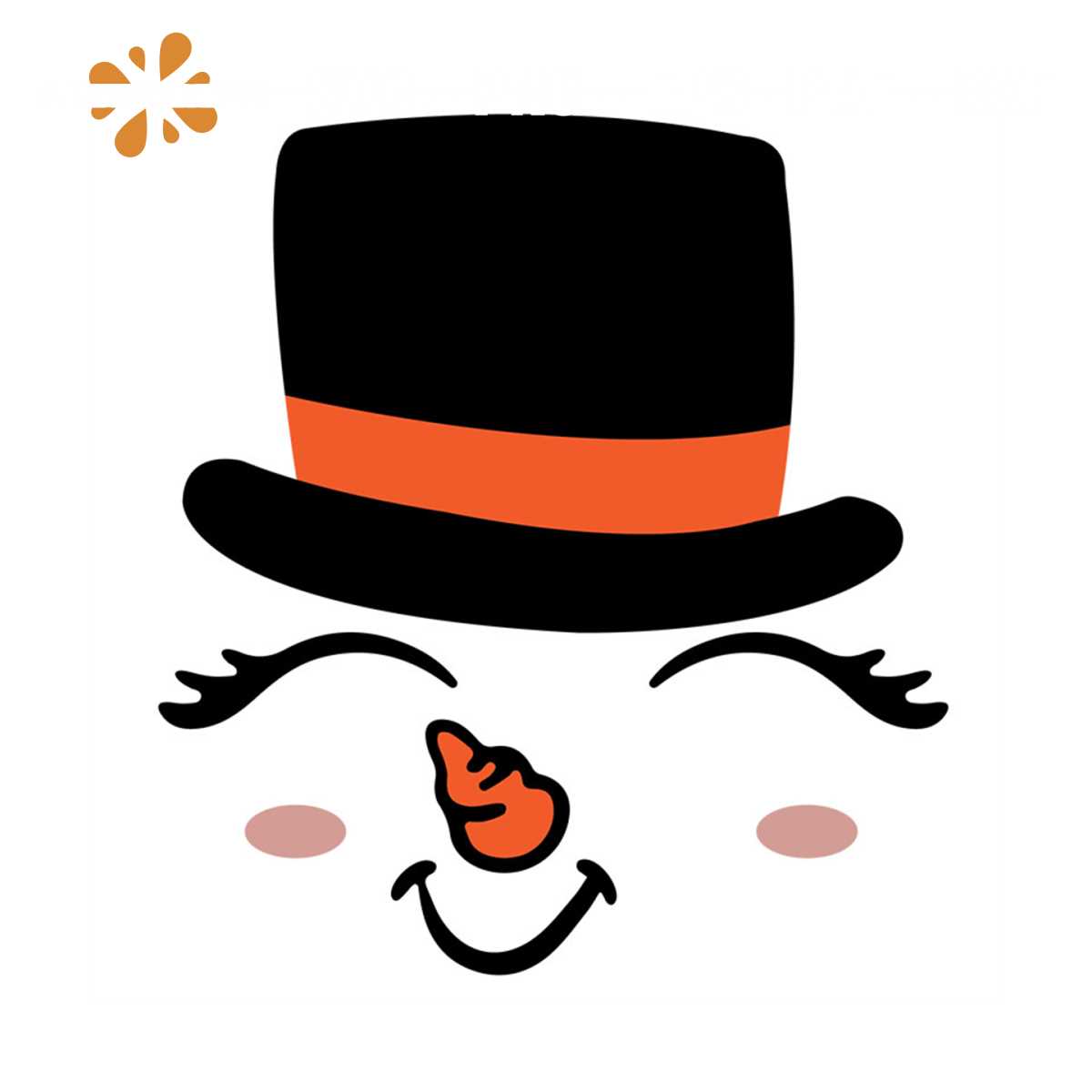 Snowman Face With To Hat Svg, Christmas Svg, Snowman Svg | Inspire Uplift