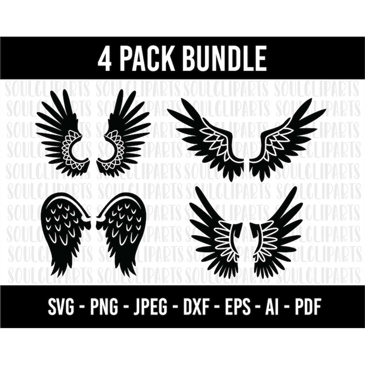 COD902- Angel Wings SVG, Angel Wing Vector, Angel svg, Halo | Inspire ...