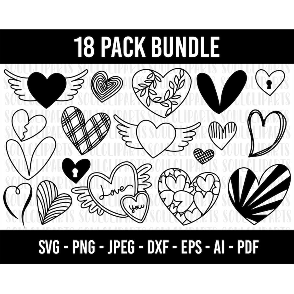 COD54-Doodle Heart SVG Bundle/ Svg Bundle/Self Love Svg/Hear | Inspire ...