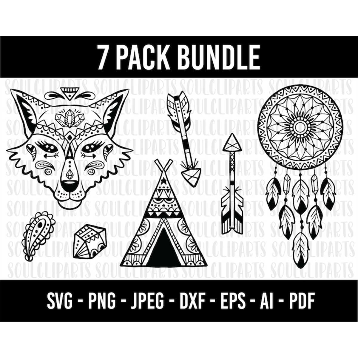 COD877- Boho clipart, boho svg, Boho animals svg, Baby Broth | Inspire ...