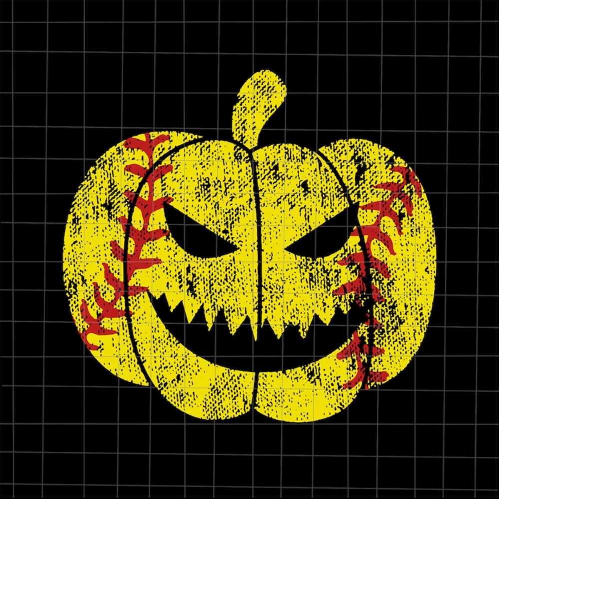 Pumpkin Scary Baseball Svg, Softball Player Scary Pumpkin Sv | Inspire ...