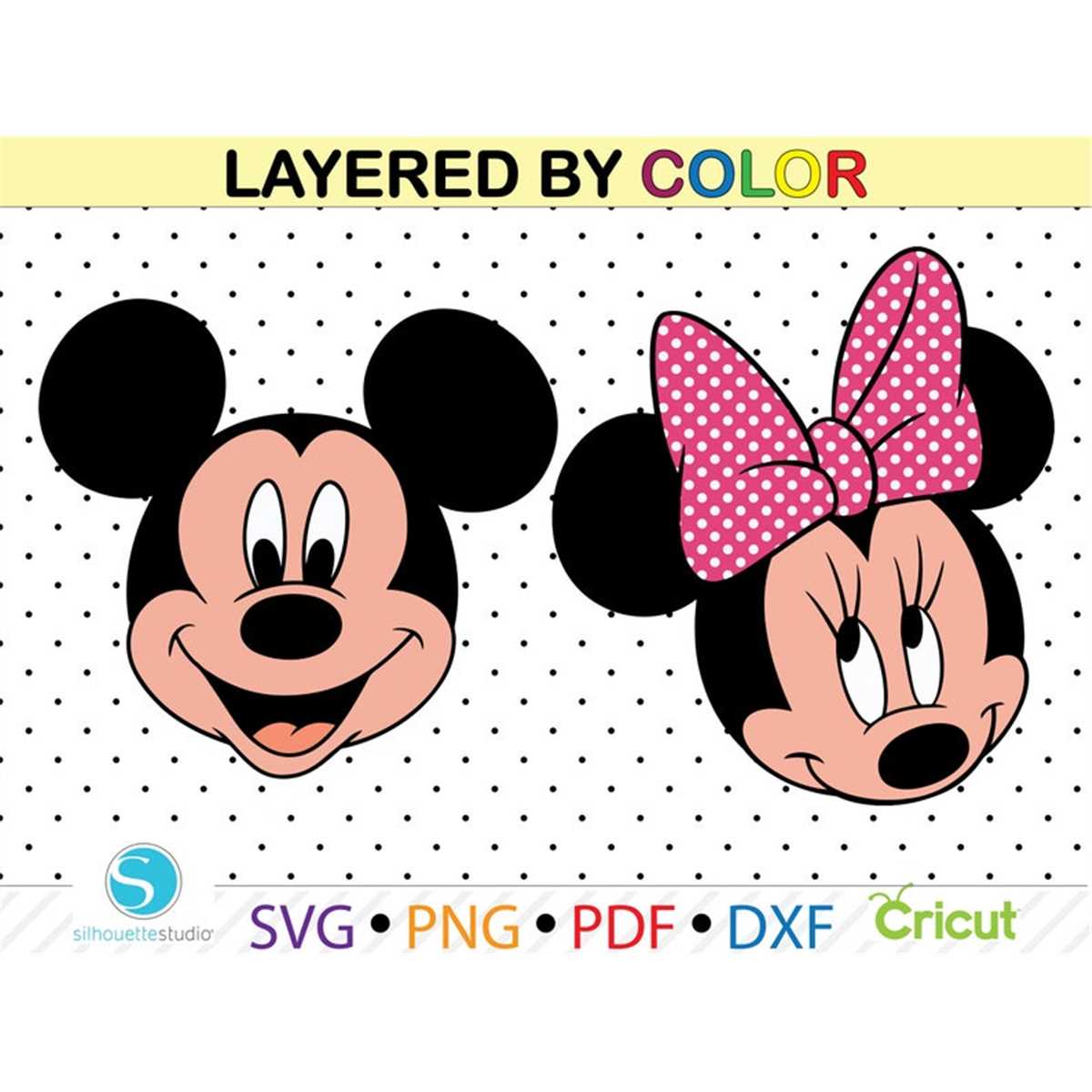 Mickey and Minnie Mouse Head svg, Mickey and Minnie Mouse He | Inspire ...