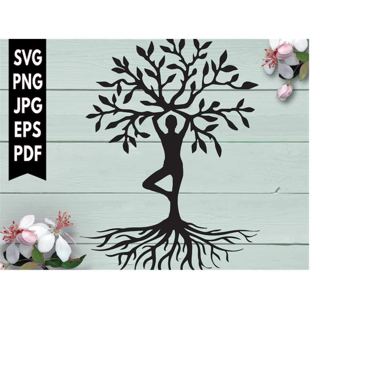 Yoga svg files png cut file, tree of life yoga SVG for cricu - Inspire ...