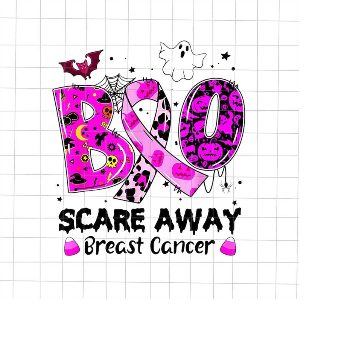 Boo Scare Away Breast Cancer Png, Boo Scare Halloween Png, P | Inspire ...