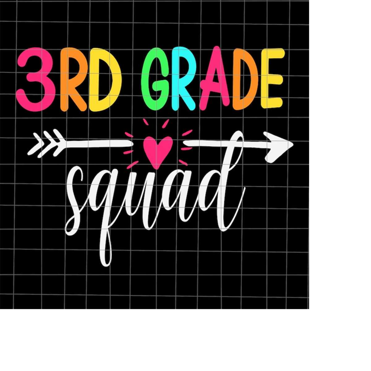 3rd Grade Squad Svg, Hello Third Grade Rainbow Svg, 3rd Firs | Inspire ...