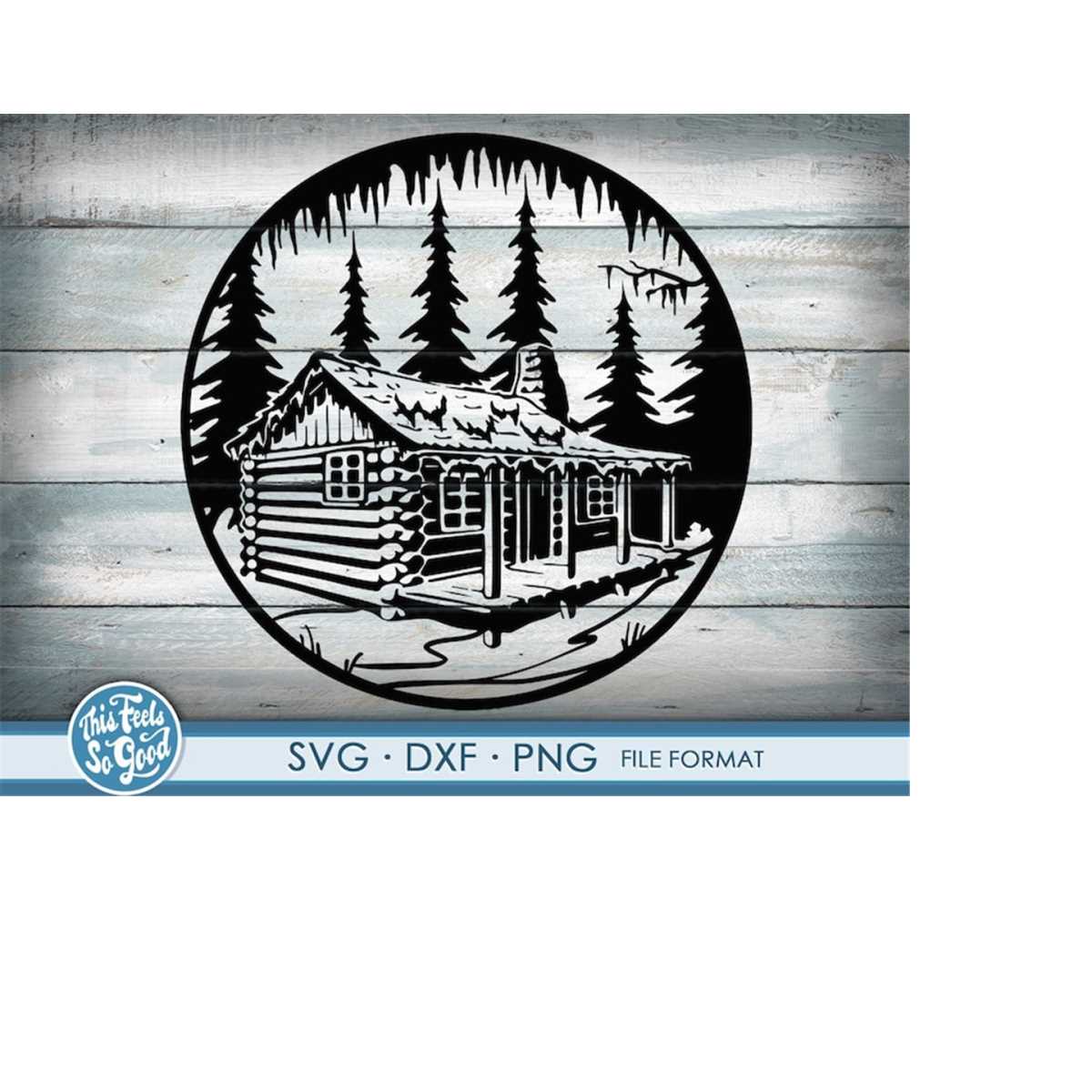 Log Cabin svg, Cabin in the Woods svg, Moss Log House svg, p | Inspire ...