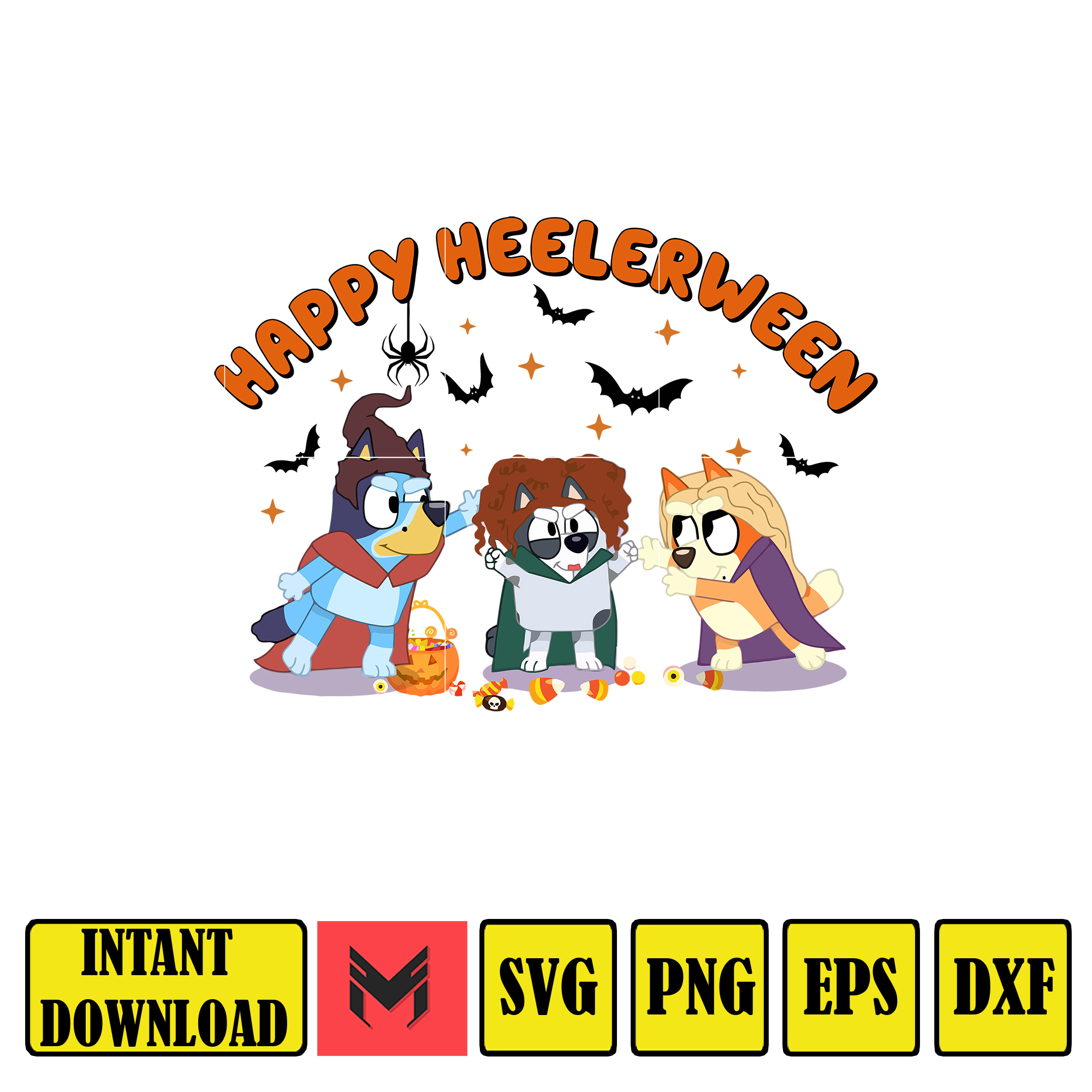 Bluey Halloween Sublimation Svg, Bluey Halloween Svg, Bluey | Inspire ...