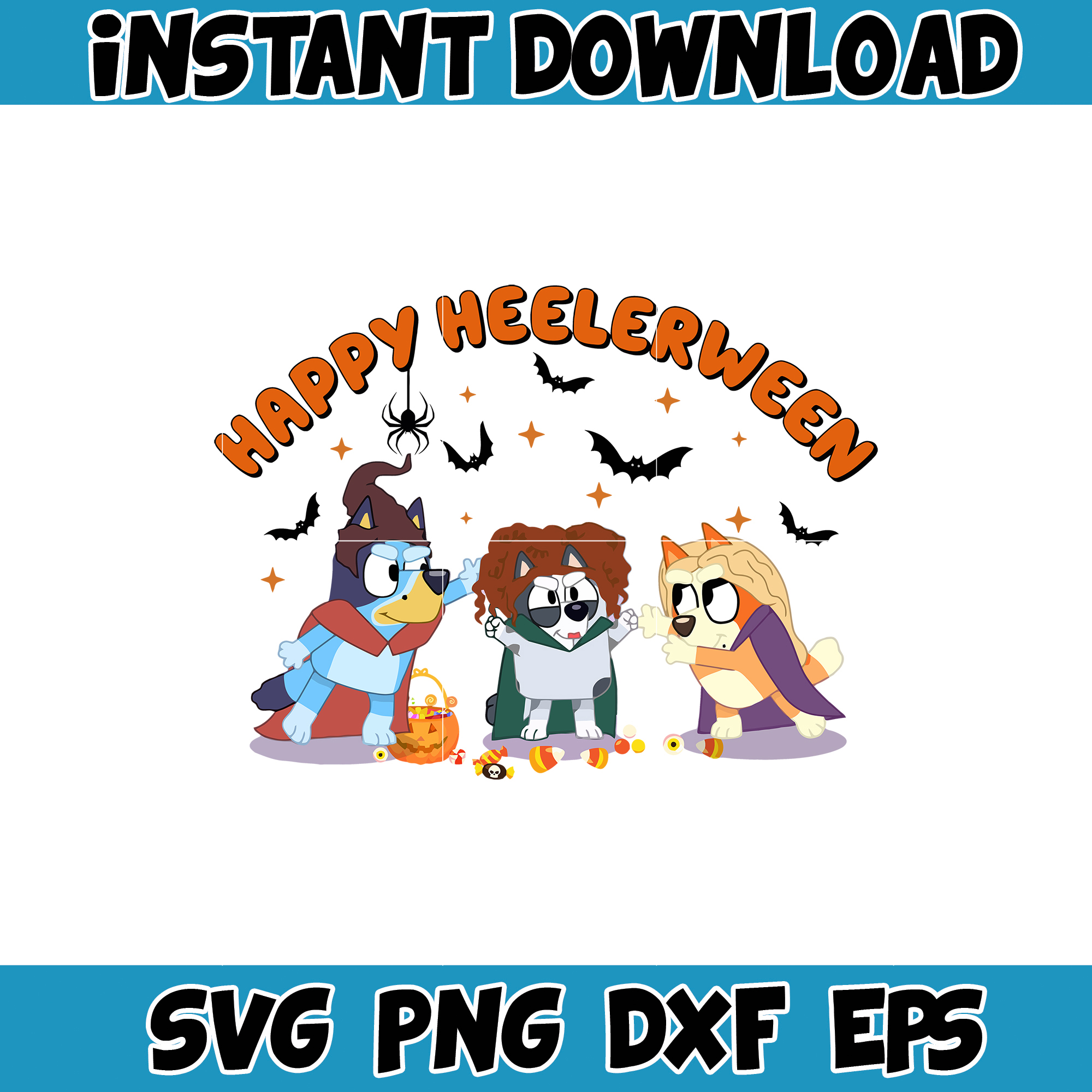 Bluey Halloween Sublimation Svg, Bluey Halloween Svg, Bluey - Inspire ...