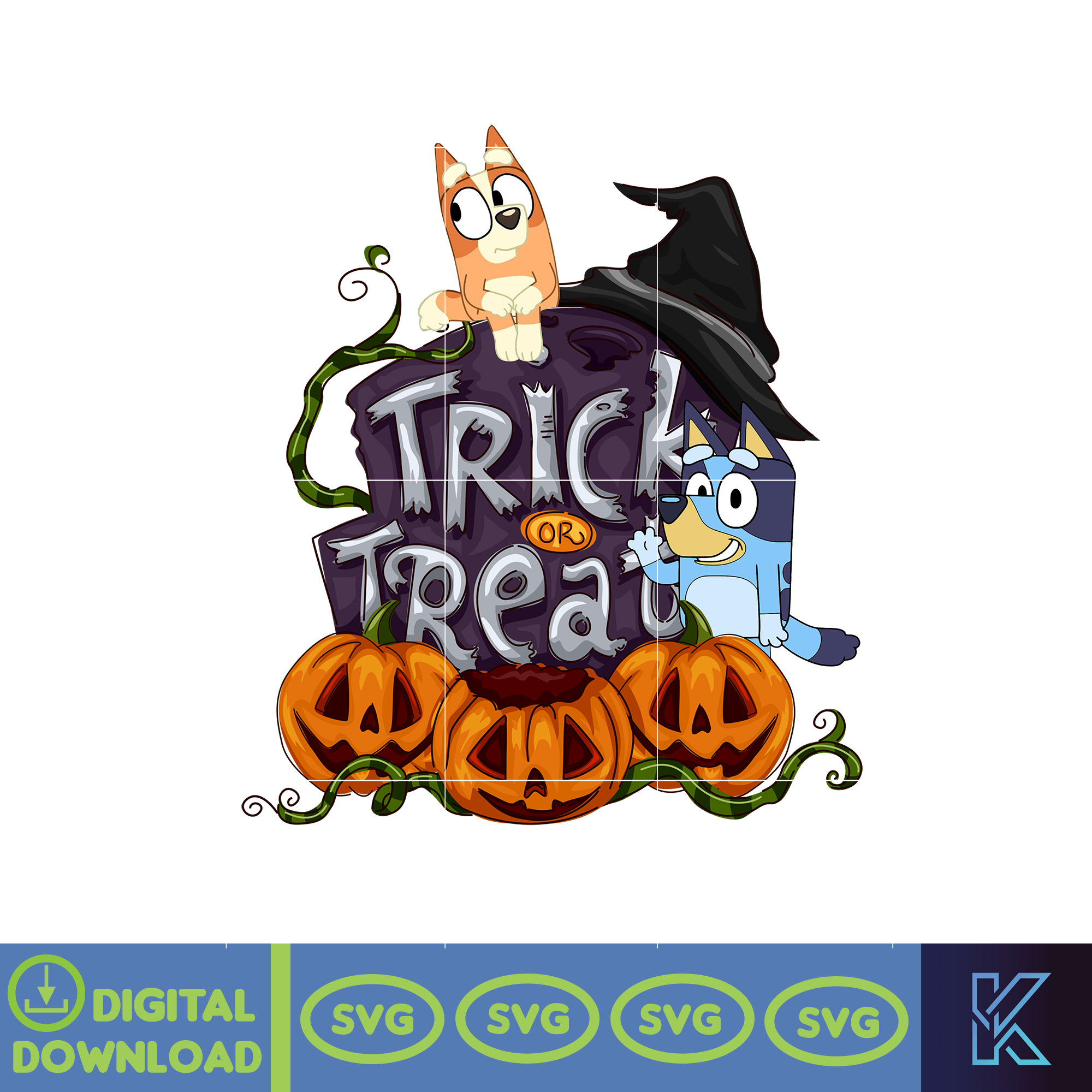 Bluey Halloween Sublimation Svg, Bluey Halloween Svg, Bluey - Inspire ...
