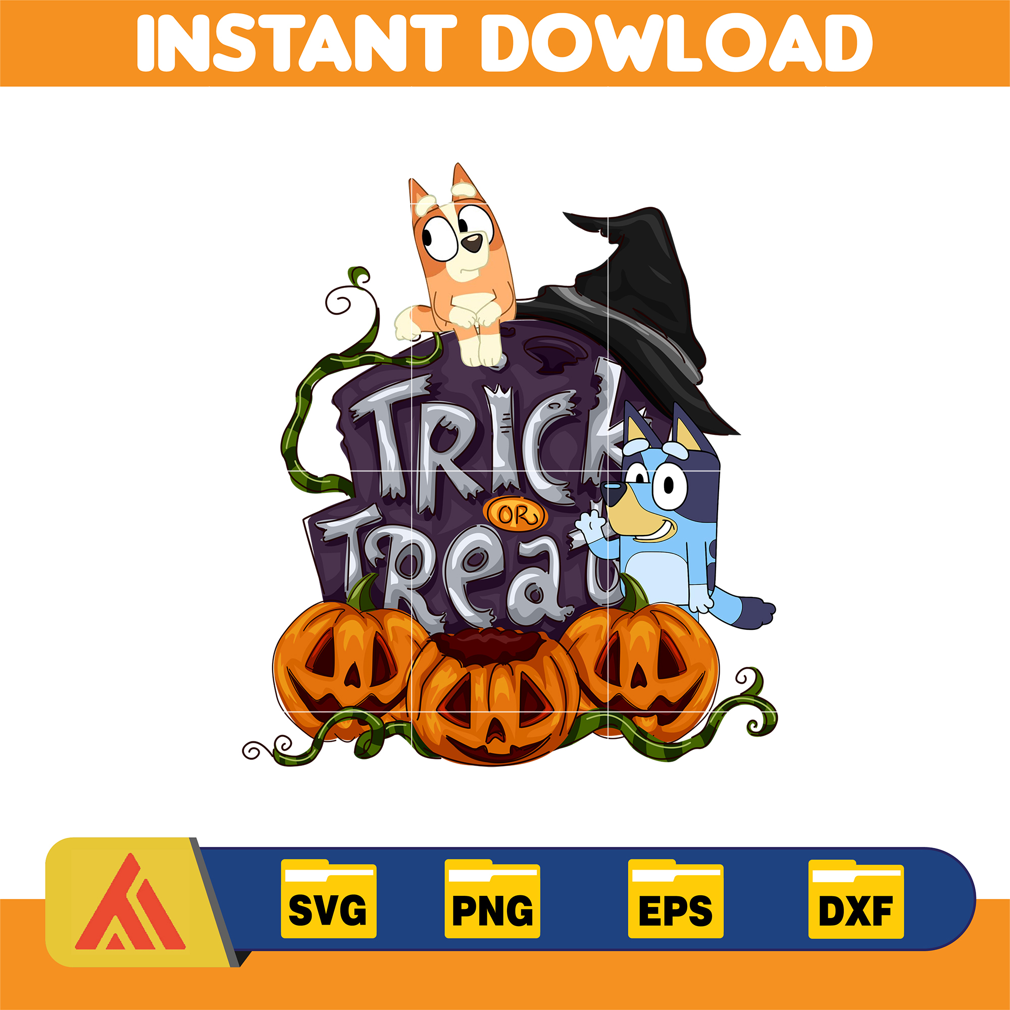 Bluey Halloween Sublimation Svg, Bluey Halloween Svg, Bluey | Inspire ...
