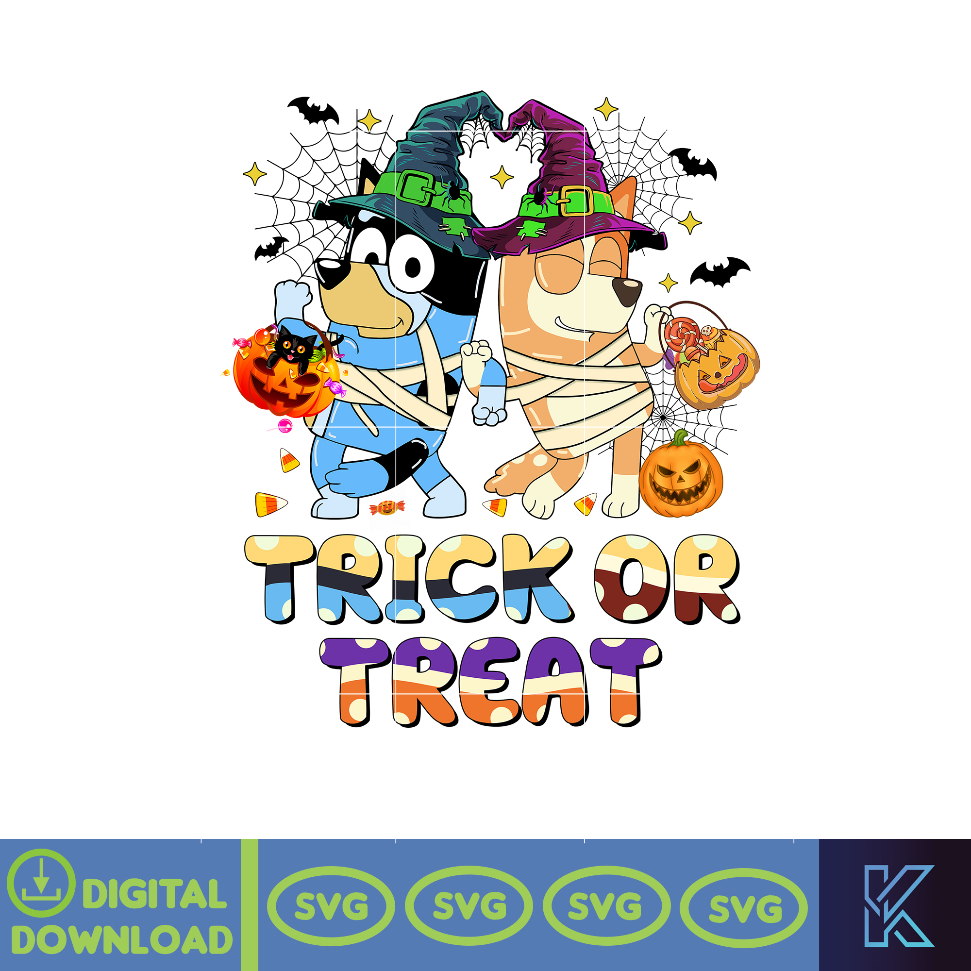 Bluey Halloween Sublimation Svg, Bluey Halloween Svg, Bluey | Inspire ...