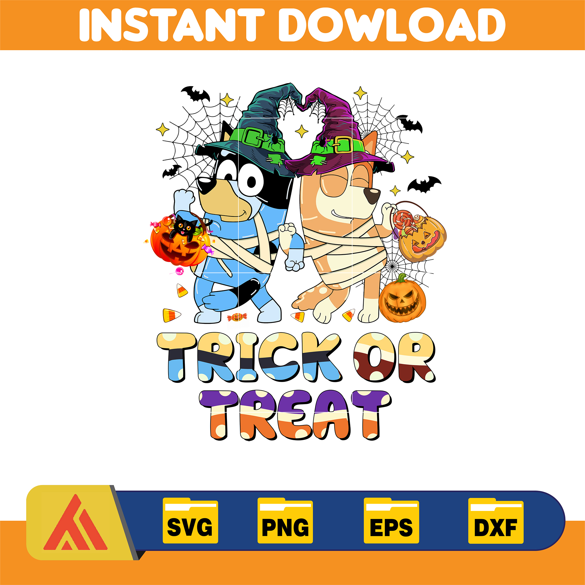 Bluey Halloween Sublimation Svg, Bluey Halloween Svg, Bluey | Inspire ...