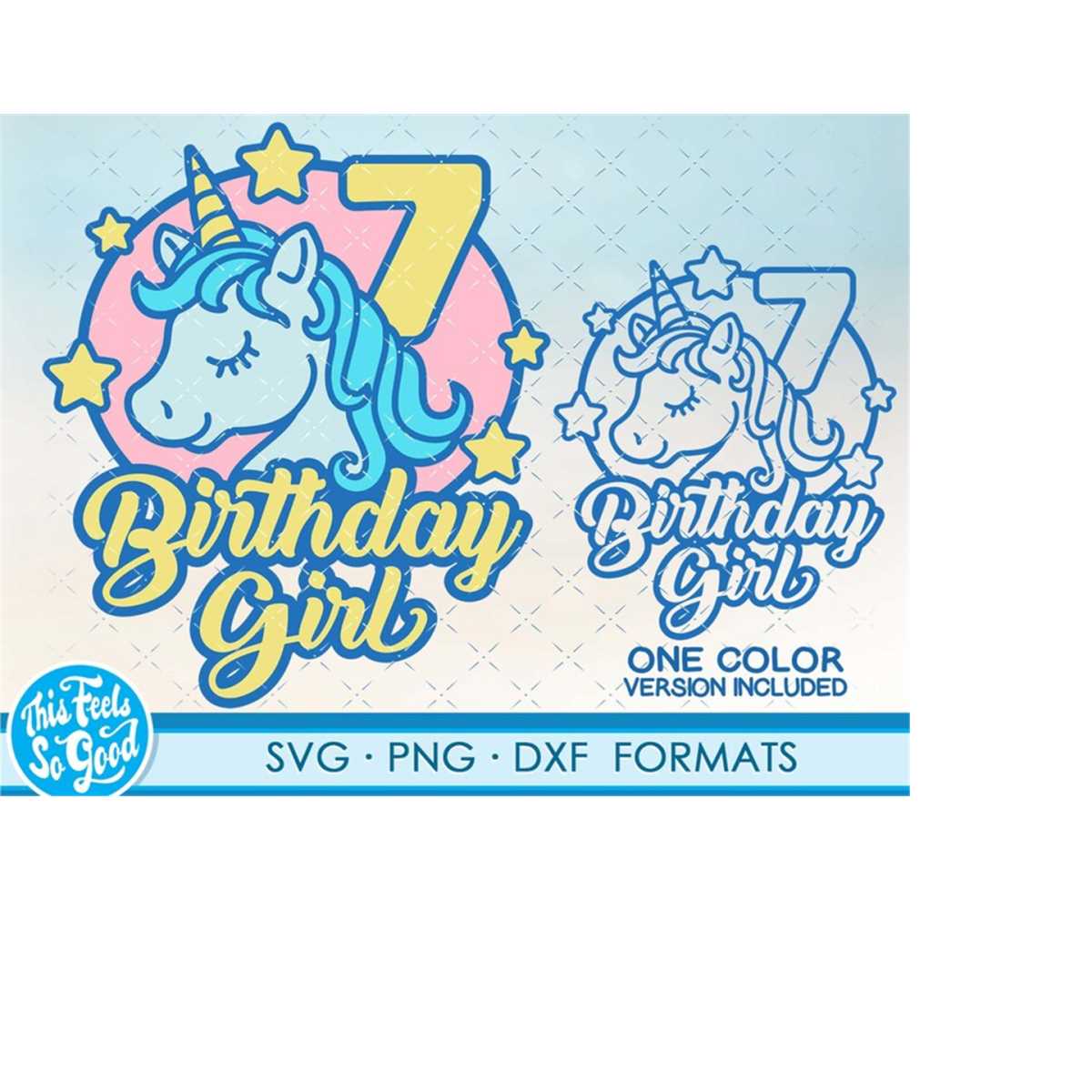 Girls Unicorn 7th Birthday svg png. Unicorn svg files for cr | Inspire ...