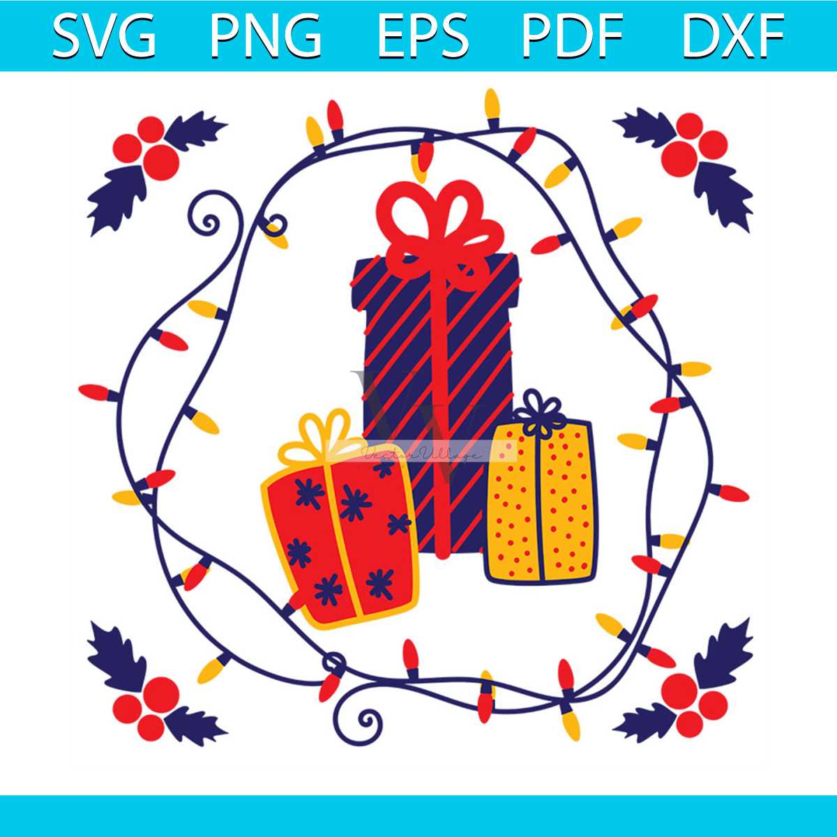 Christmas Presents And Lights Svg, Christmas Svg, Christmas | Inspire ...