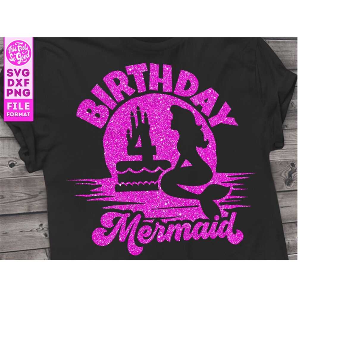 Mermaid 4th Birthday svg, 4th Birthday Mermaid svg, Birthday | Inspire ...