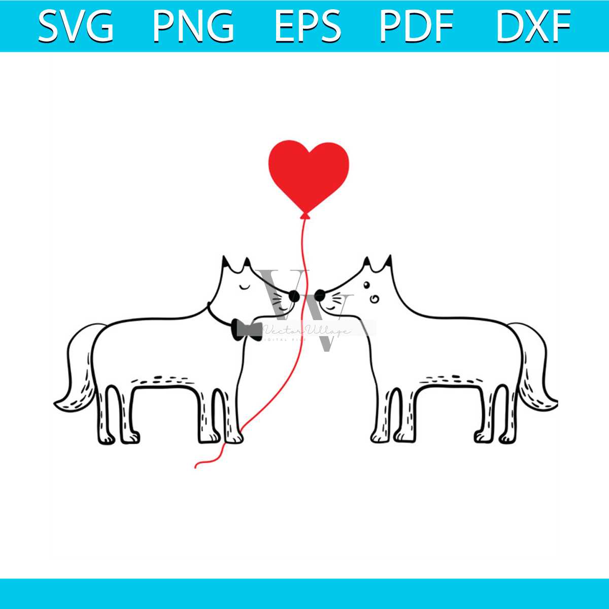 Lover Wolves Svg, Valentine Svg, Wolves SvgAnimals SvgHeart | Inspire ...