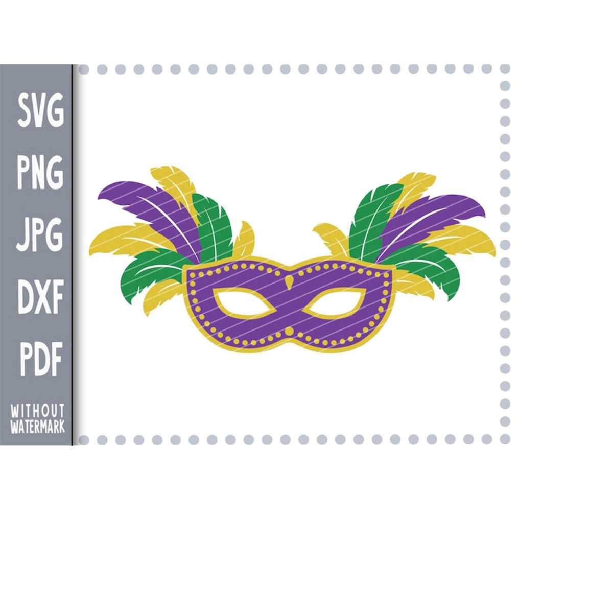 Mardi Gras Mask SVG DXF, Carnival Mardi Gras Silhouette Cut | Inspire ...