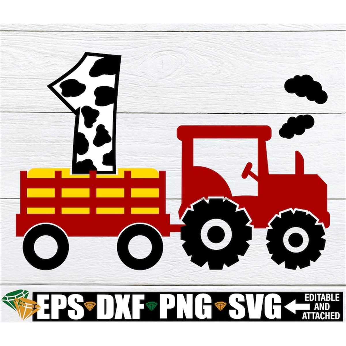 Tractor pulling One. Farmer First Birthday svg. First Birthd | Inspire ...