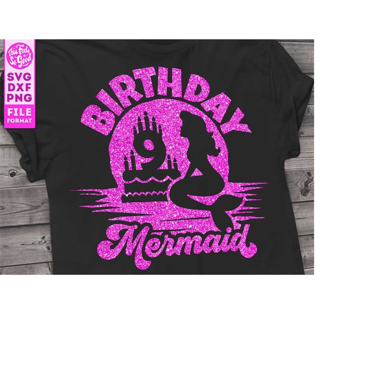 Mermaid 9th Birthday svg, 9th Birthday Mermaid svg, Birthday | Inspire ...