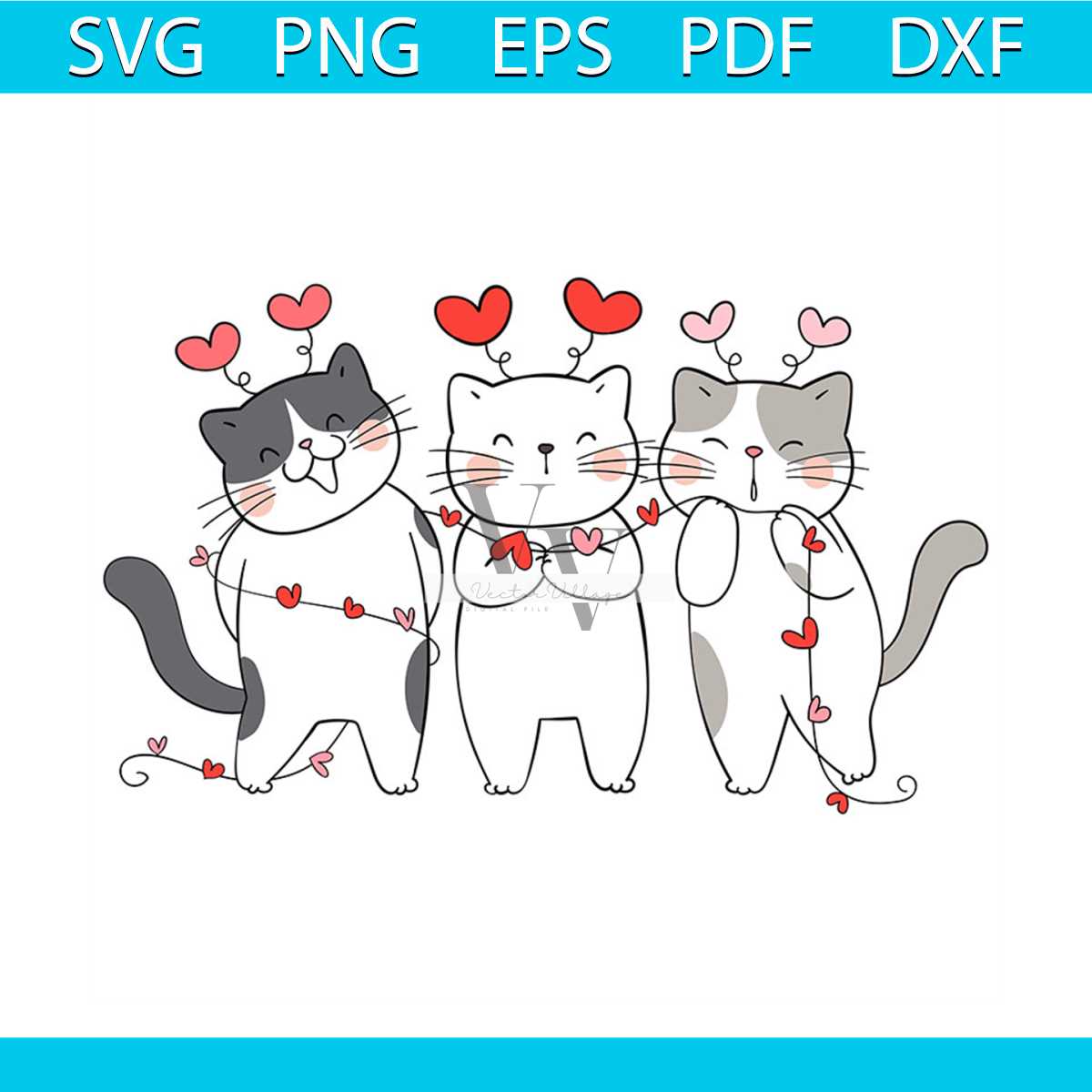 Cute Cat Valentine Svg, Valentine Svg, Cats Svg, Light Svg, | Inspire ...