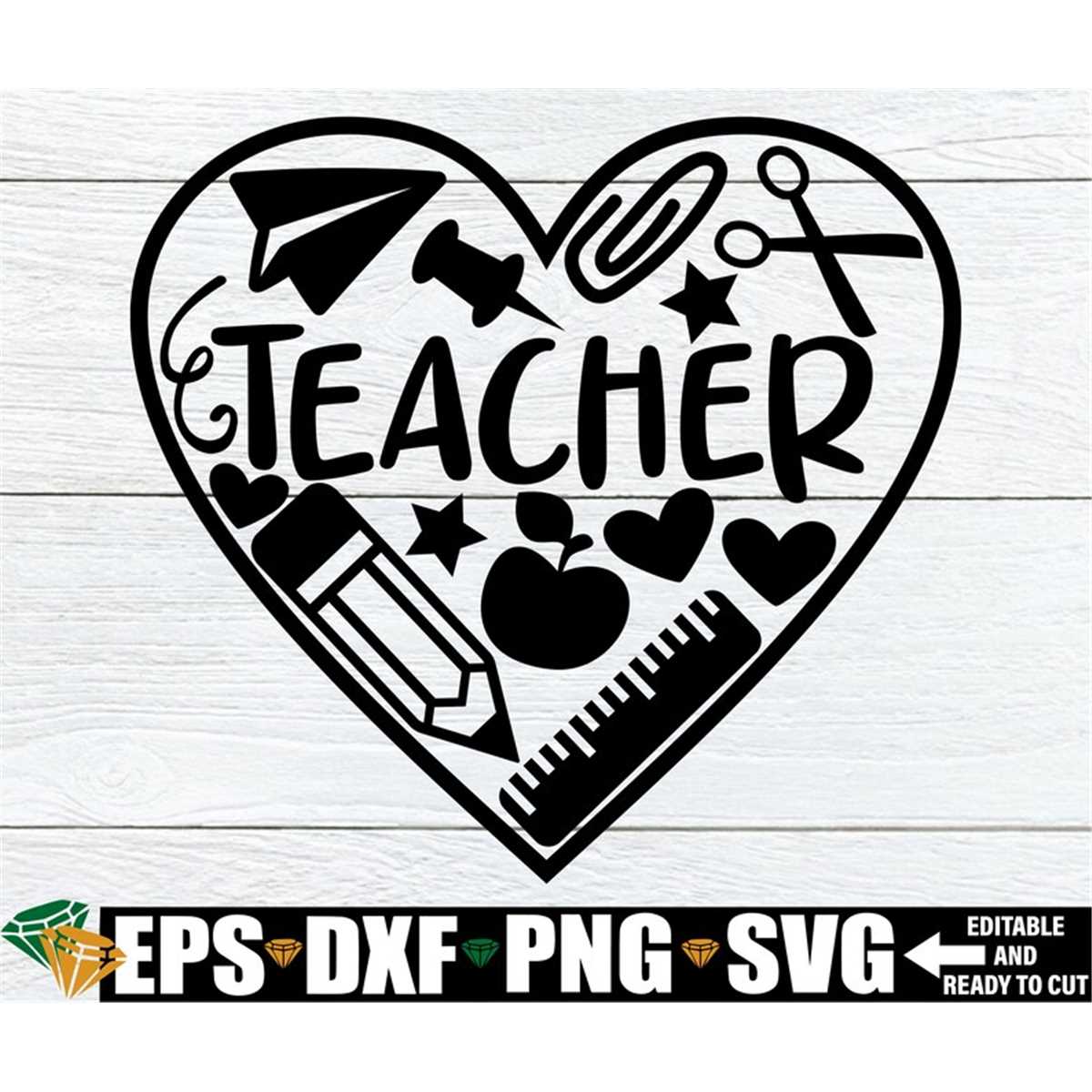 Teacher Heart, Teacher svg, Teacher Appreciation Gift svg, F - Inspire ...