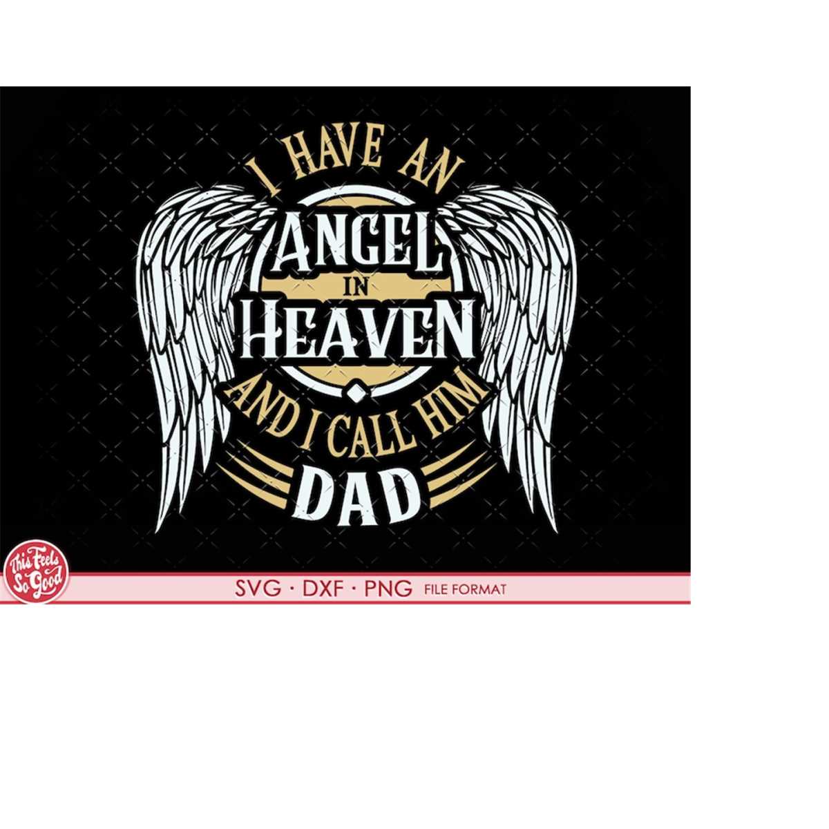 Memorial Dad SVG, Dad rip svg, Dad angel wings svg, Dad in H | Inspire ...